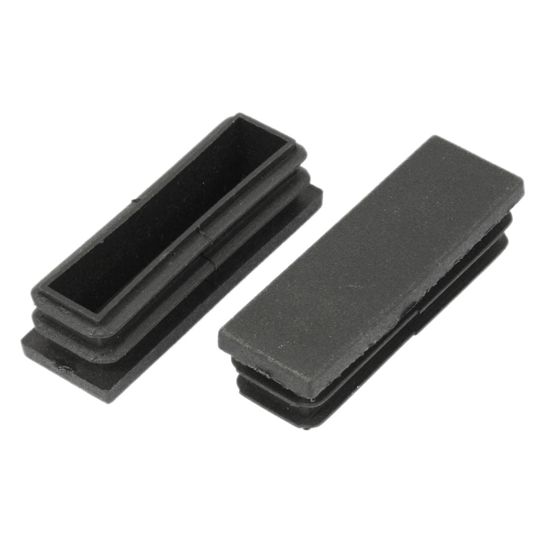 20mm x 60mm Plastic Rectangle Caps Tube Pipe Inserts End Blanking Black ...