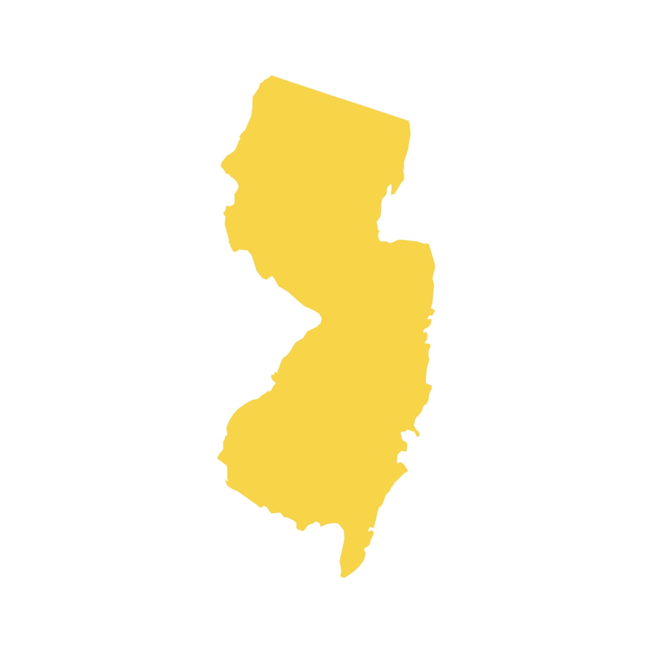 New Jersey Shaped Sticker Decal Die Cut - Self Adhesive Vinyl ...