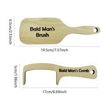 ziertyon Bald Man's Comb Funny Wooden Toothless Comb Brush Bald Hair ...