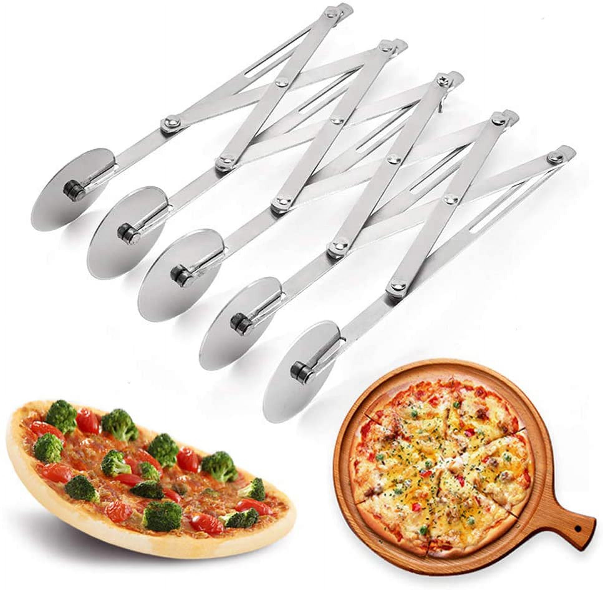 5 Wheel Pastry Cutter, Stainless Pizza Slicer, Expandable Pizza Slicer ...