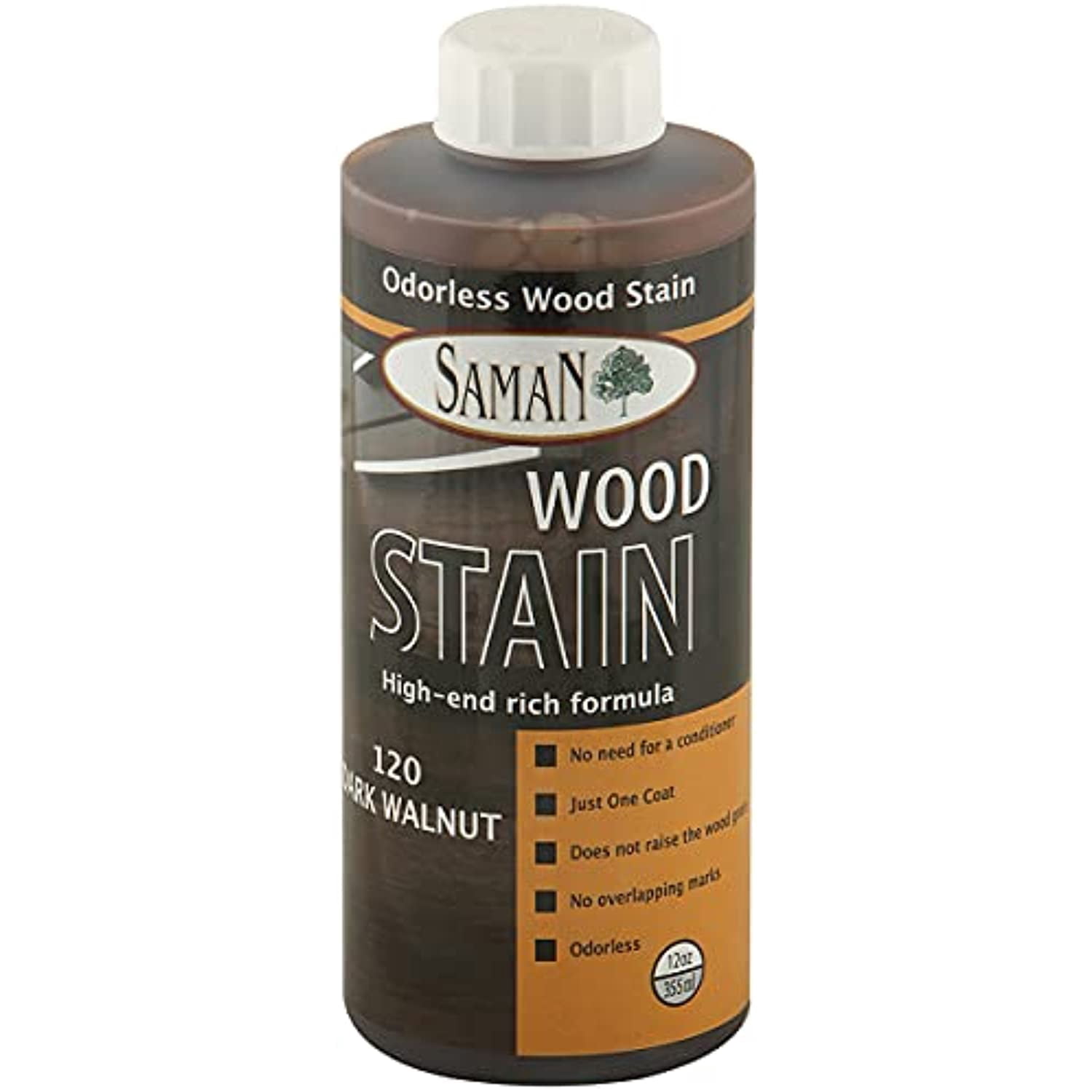 Saman Semi-Transparent Dark Walnut Water-Based Wood Stain 12 oz ...