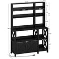Bakers Rack with Power Outlet, Kitchen Bakers Rack with Storage Cabinet ...
