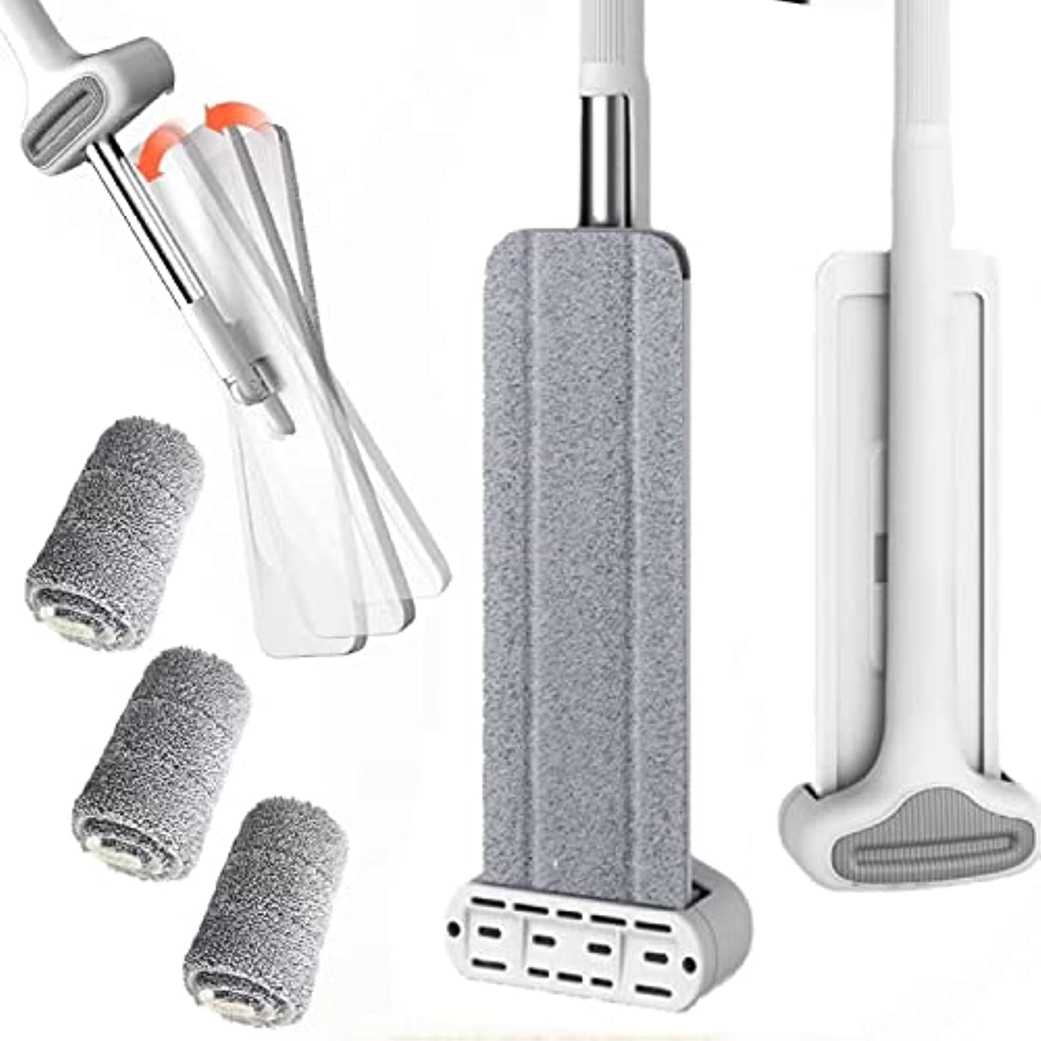 360 Hands-Free Self Wringing Floor Cleaning Mop, Flat Mop - Microfiber ...