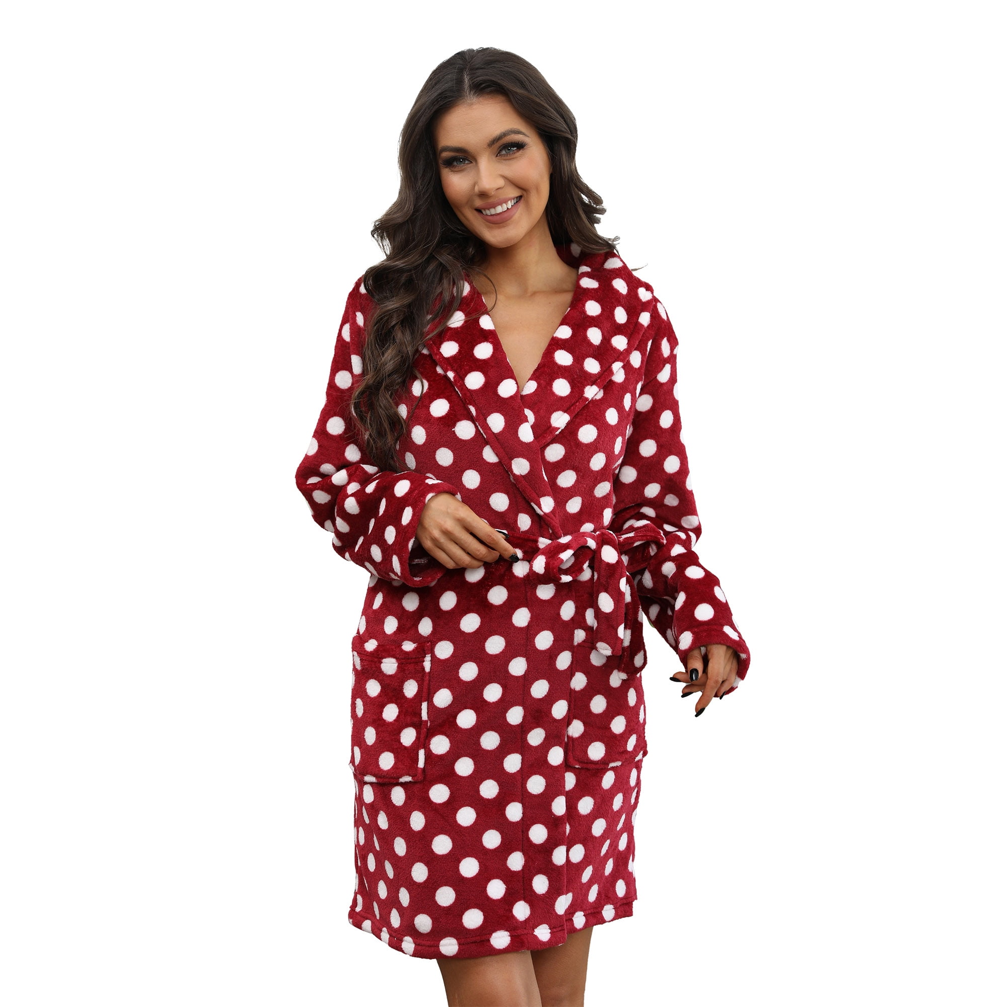 U2SKIIN Womens Plush Robe, Short lightweight Soft Fleece Robes Spa ...