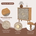 Kinbor Set of 2 Accent Cabinet with Doors, Farmhouse Decorative Storage ...