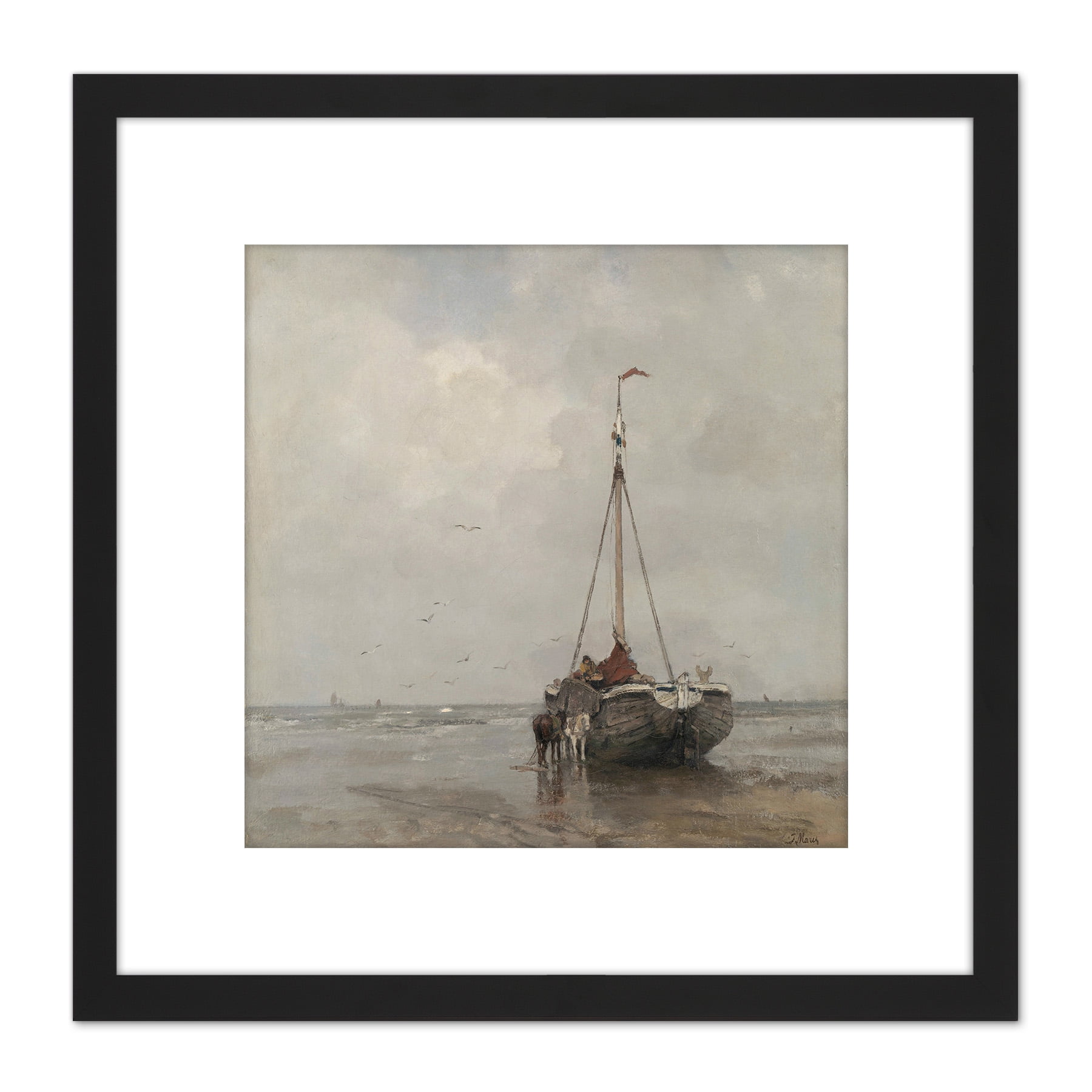 Maris Bowed Bluff Fishing Boat Beach Scheveningen 8X8 Inch Square ...
