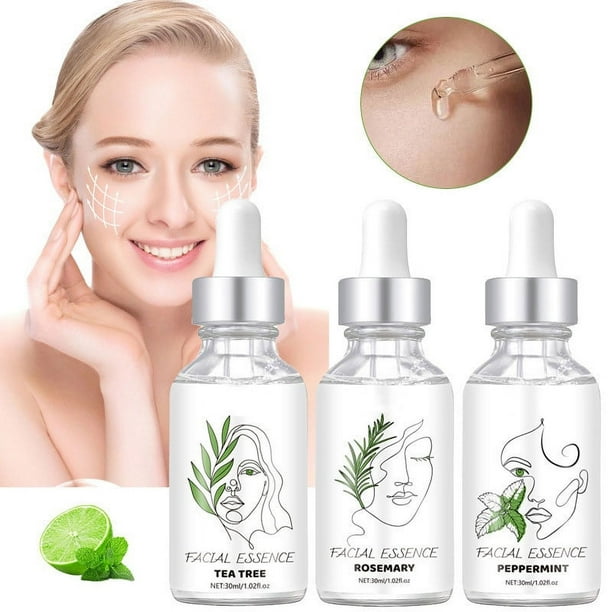 Facial Essences Set With Peppermint, TeaTree, And Rosemarys Essences ...