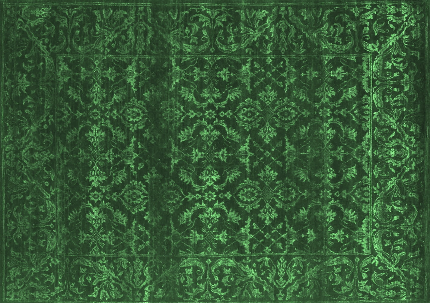 Ahgly Company Indoor Rectangle Abstract Emerald Green Contemporary Area ...