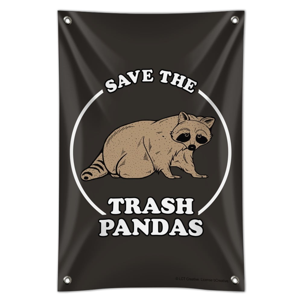 Save the Trash Pandas Raccoons Funny Humor Home Business Office Sign ...