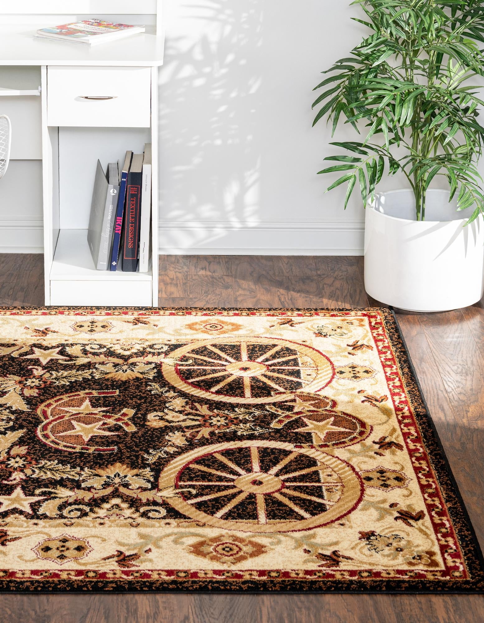 Rugs.com Pioneer Collection Rug – 10' x 14' Black Medium-Pile Rug ...