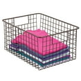 mDesign Metal Wire Closet Organizer Basket with Built-In Handles, 4 ...