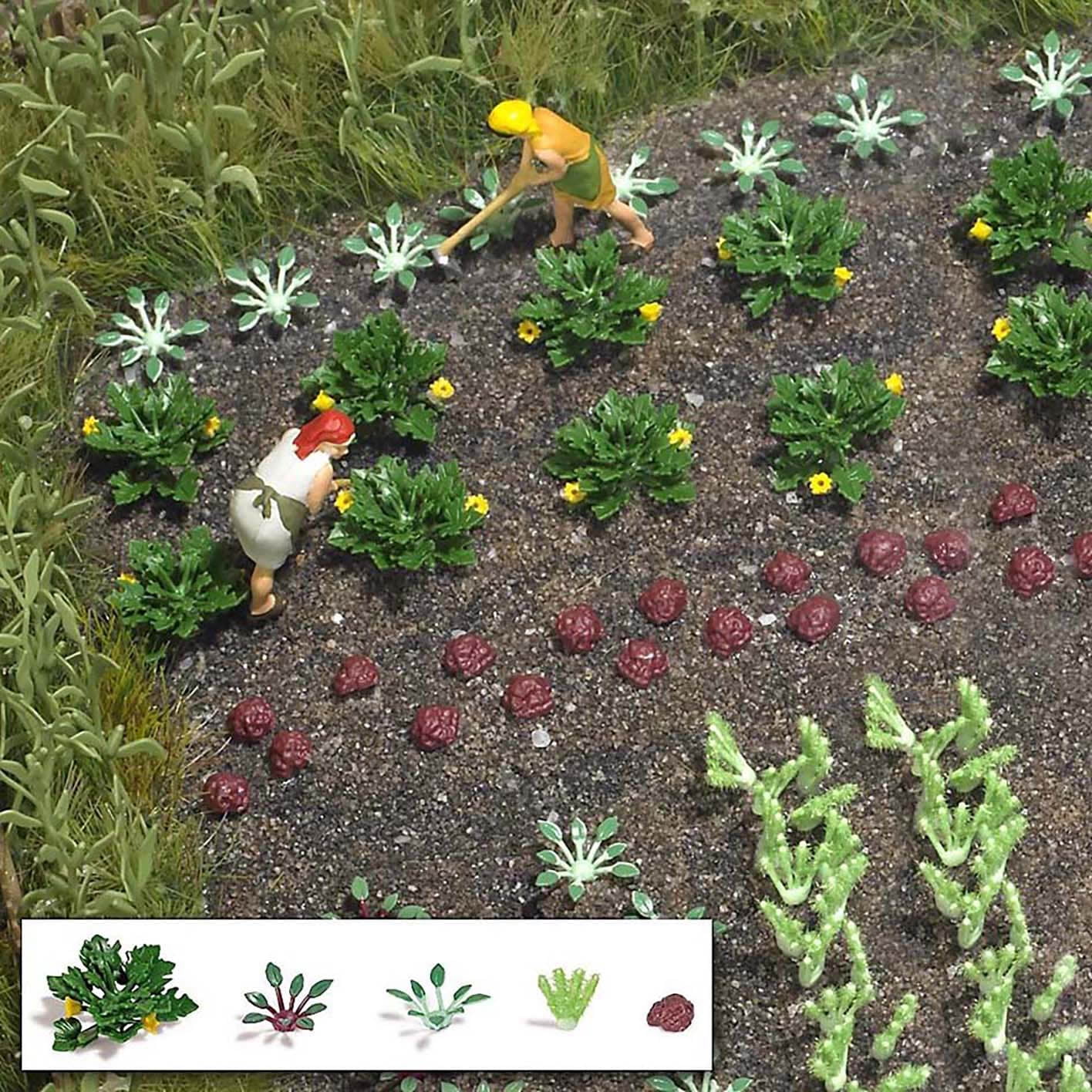 Busch HO Scale Vegetable Garden/Farm Kit (Lettuce/Zuchini/Kohlrabi ...