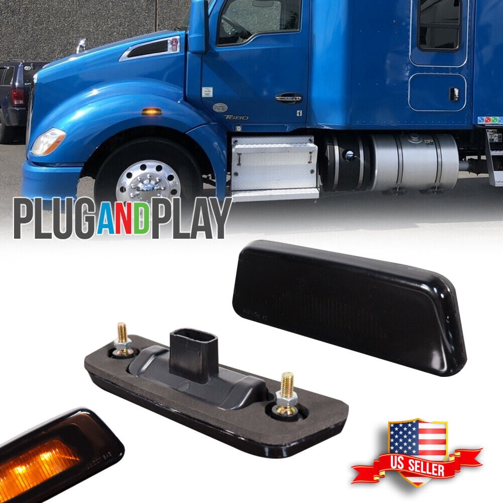 GTINTHEBOX For Kenworth T680 Peterbilt 567 Smoke Amber LED Indicator ...