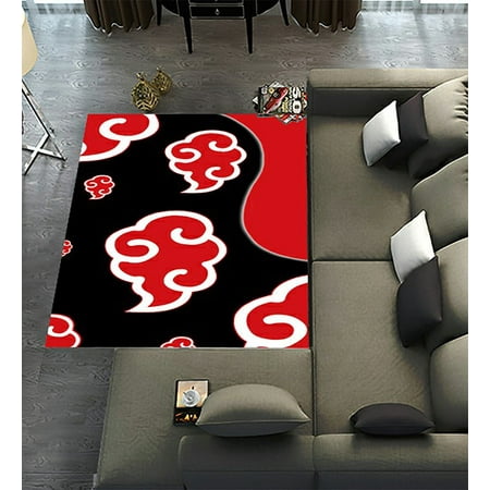 DEYOU Naruto Akatsuki Red Cloud Mark Design Area Rugs 5 x 6ft Floor ...