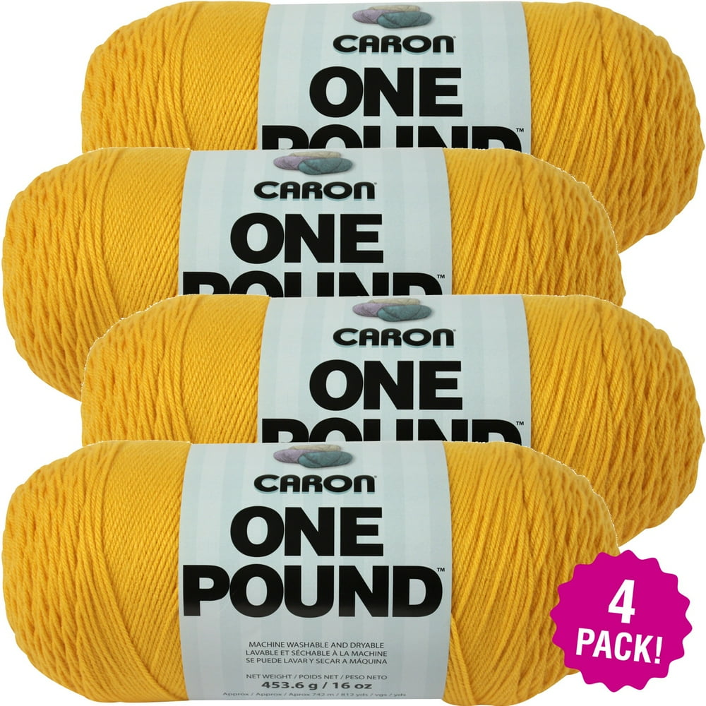 Caron One Pound Yarn - Sunflower, Multipack of 4 - Walmart.com ...
