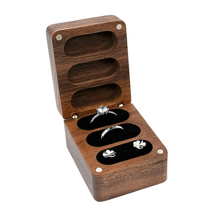 Personalized Wooden Ring Boxes Jewelry Display Groove Ring Holder ...