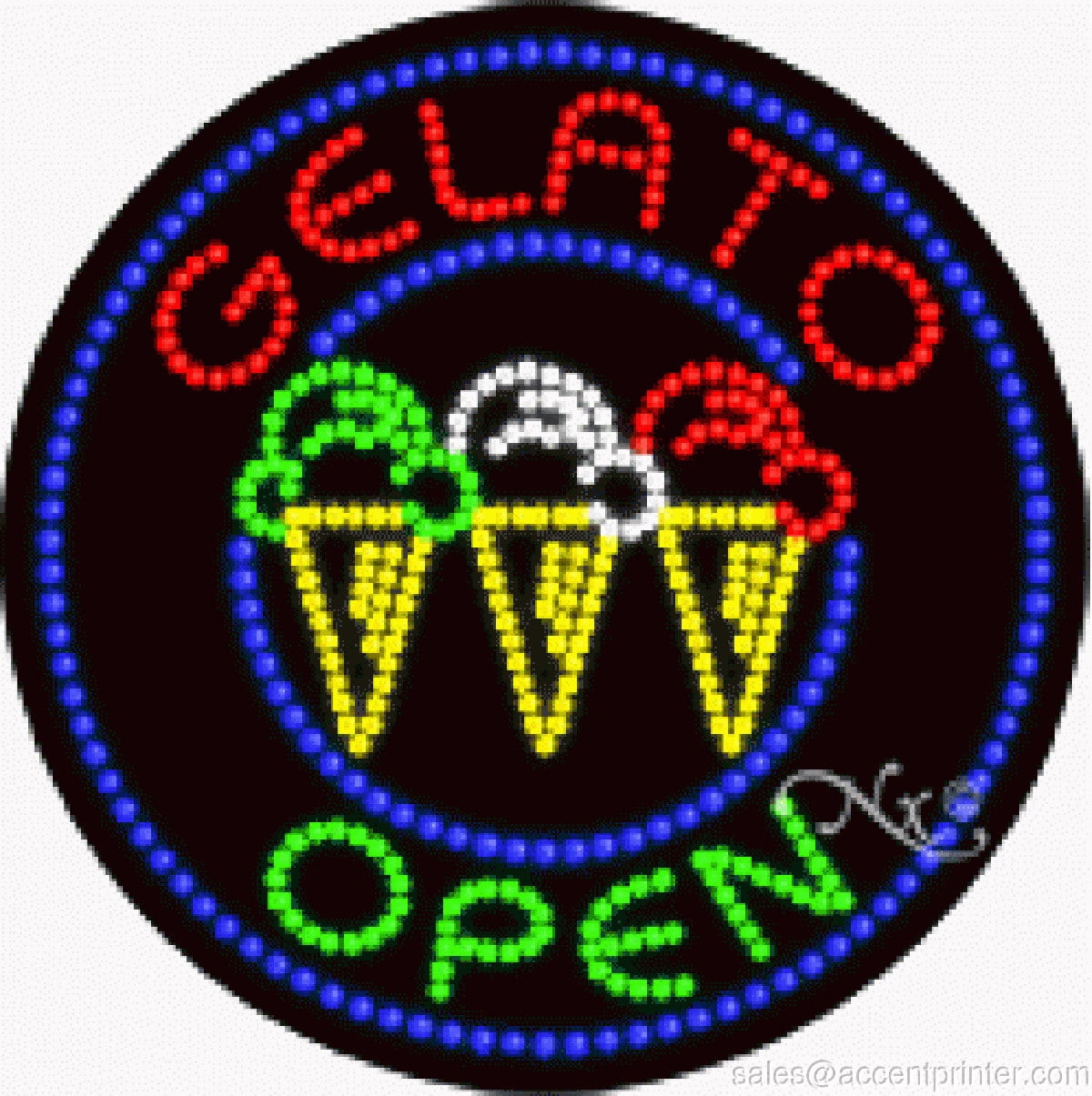 Gelato Indoor Flashing & Animated High Impact Energy Efficient LED Sign ...