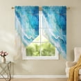 Abstract Waves Sheer Curtains Swag Valances for Windows Surrealism ...