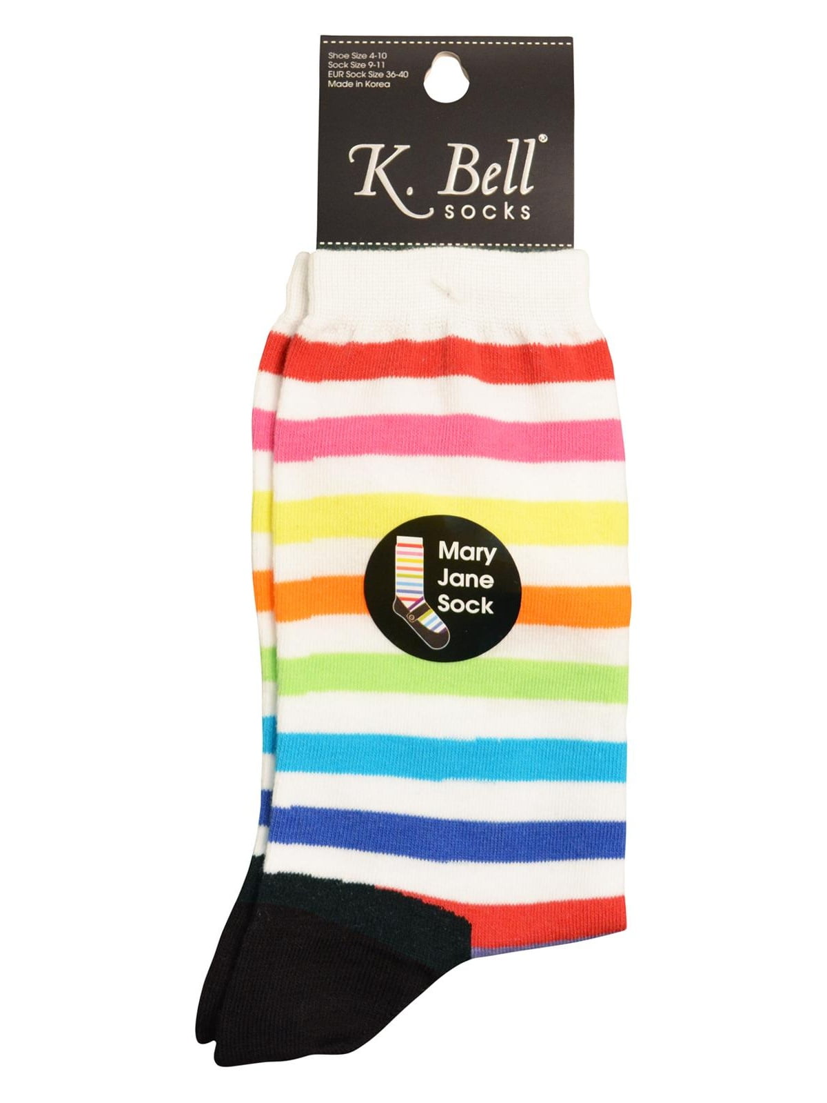 K. Bell Socks - K. Bell Womens Mary Jane Striped Socks, 61639, 9-11 ...