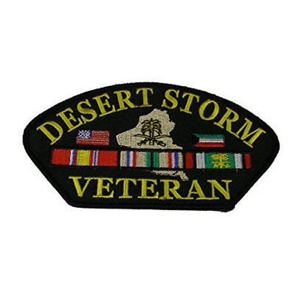 DESERT STORM VETERAN W/ COUNTRY FLAGS AND SERVICE RIBBONS PATCH ODS ...