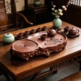 Tea Tray Ceramic Tea Serving Tray with Draining Board Retro Pattern Pot ...