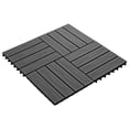 vidaXL Decking Tile Interlocking Flooring Tile 11 pcs Deep Embossed WPC ...