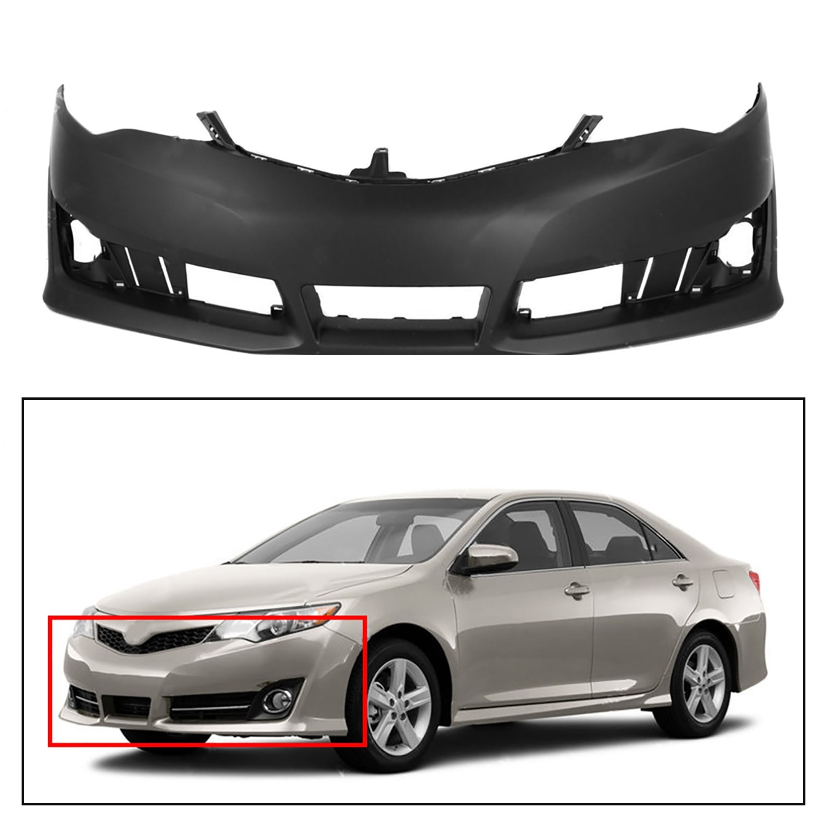 Front Bumper Cover Fascia TO1000379 5211906975 Replacement for 2012 ...