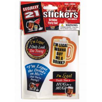 Legally 21 Stickers 12 Pack - Walmart.com