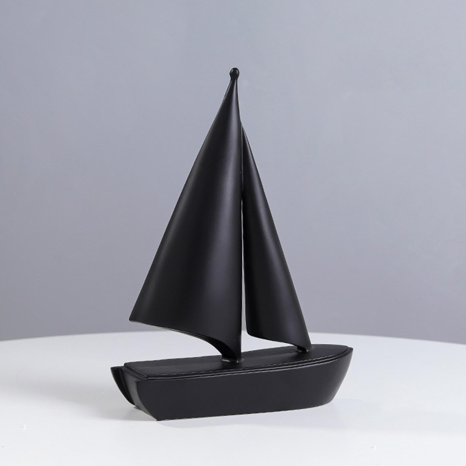 Nordic Style Sailing Boat Figurine, Craft Collectible Sailboat Model ...