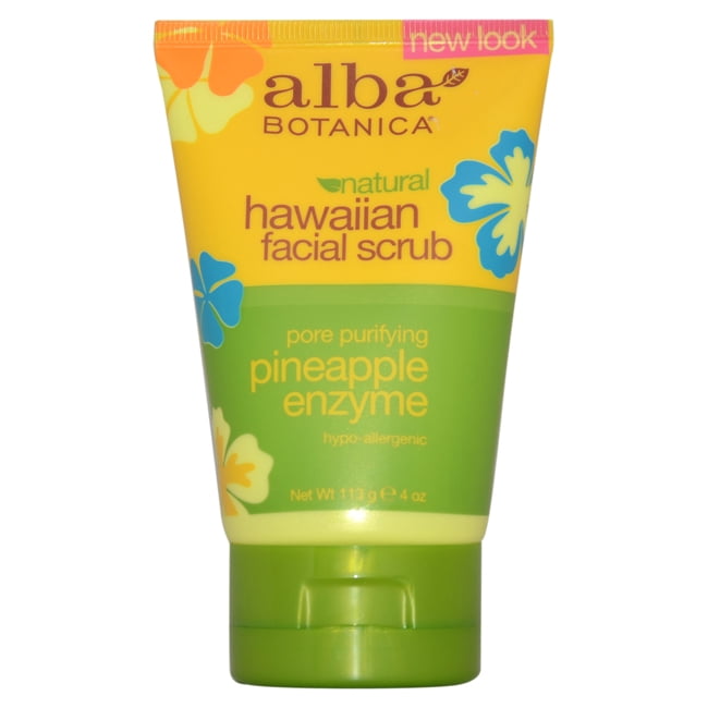 Alba Botanica Hawaiian Facial Scrub, Pore Purifying Pineapple Enzyme, 4 ...
