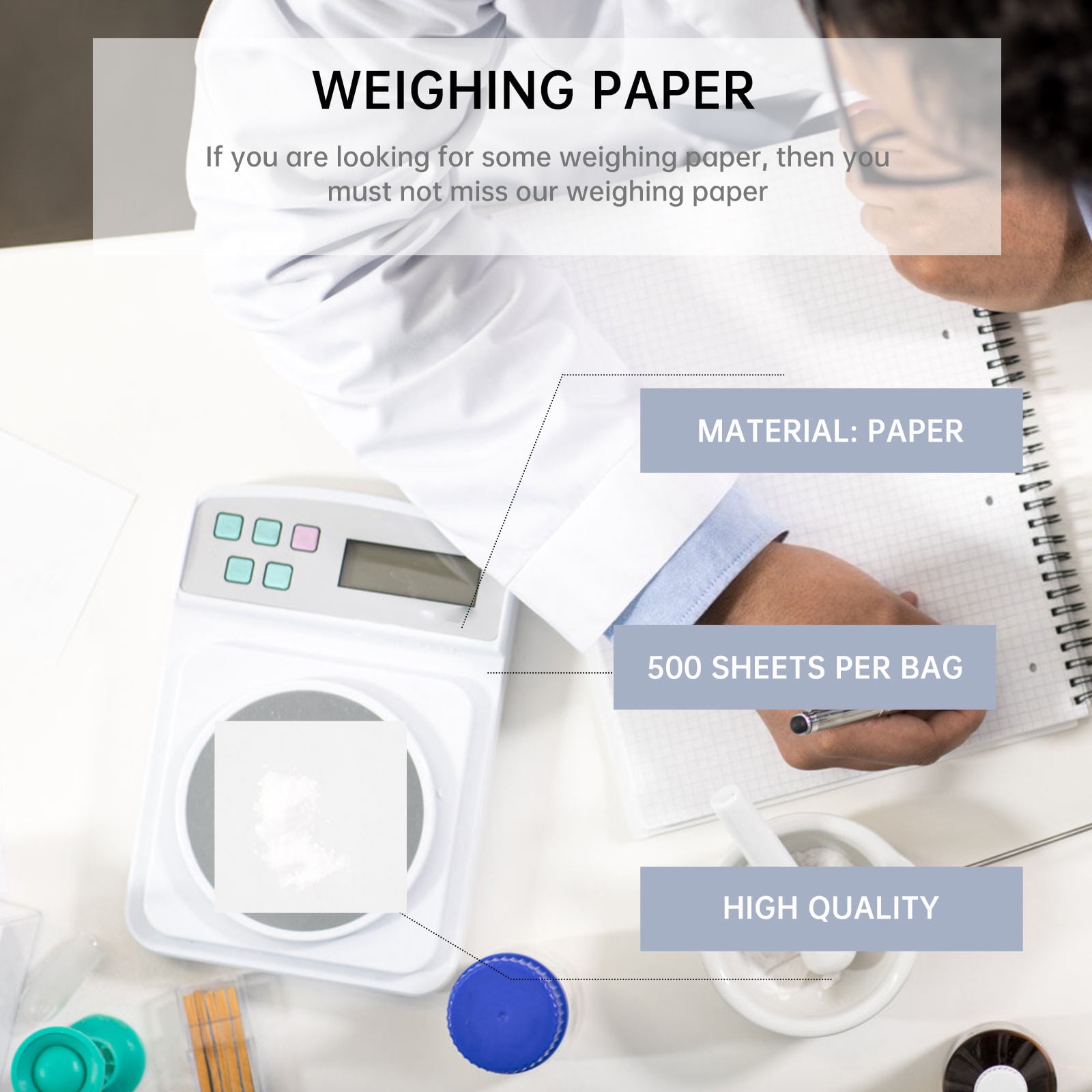 OULII 500 Sheets Per Bag of Laboratory Weighing Paper for Students in ...