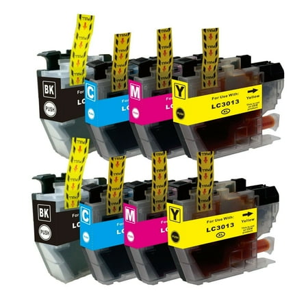 8PK –(2Set) Compatible Ink for Brother LC3013XL (BK C M Y) High Yield ...