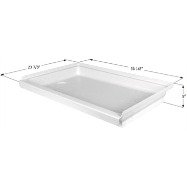 vidaXL Rectangular Shower Base Pan with Center Drain, High Gloss ABS ...