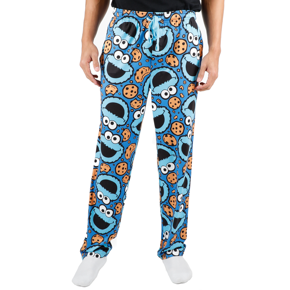 Sesame Street Cookie Monster AOP Mens Sleep Pajama Pants L Walmart
