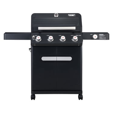 Mesa Outdoor 4-Burner Propane Grill with Broil Zone, Clear Lid, Side ...