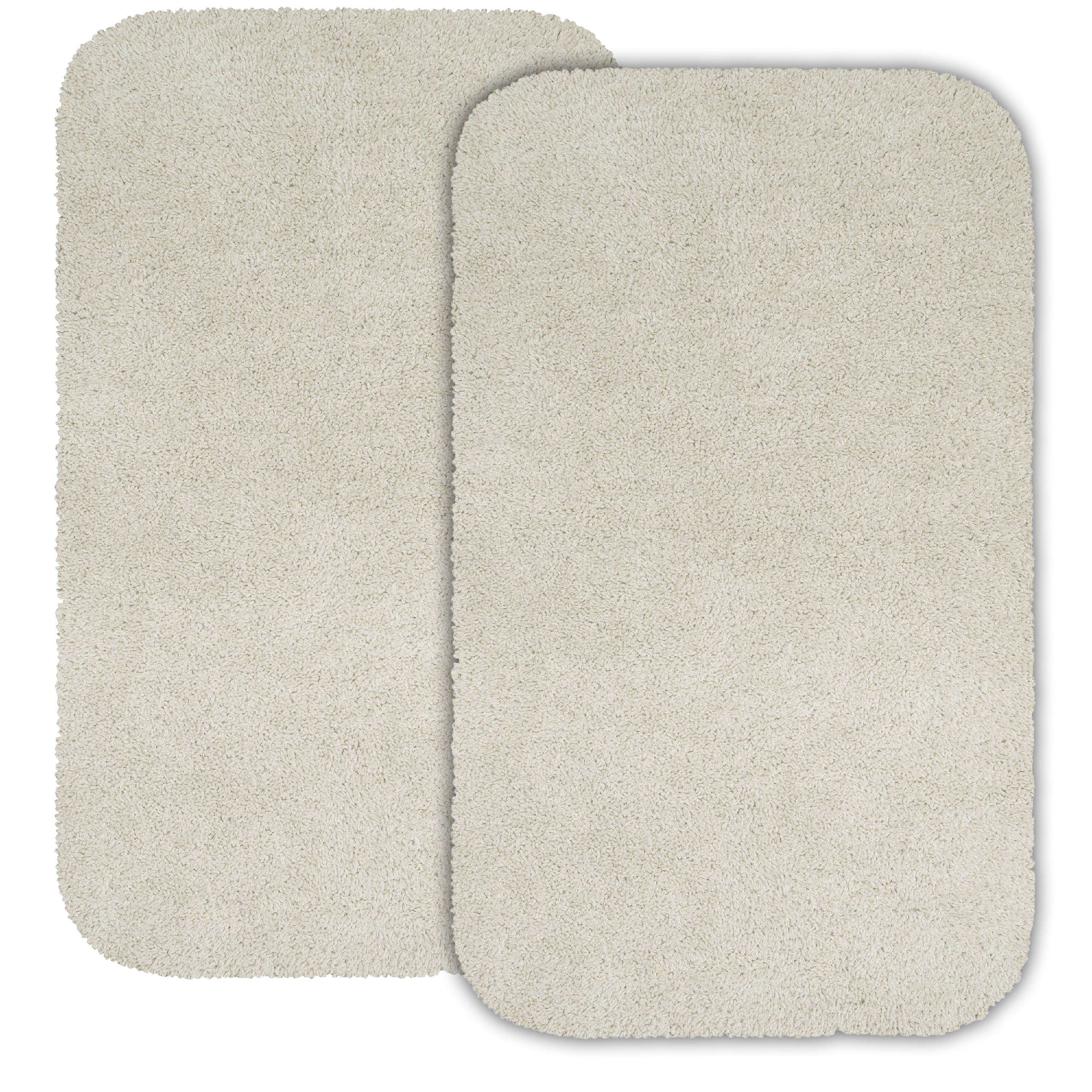 2 pack Mainstays Basic Bath Rug Set, 19.5" x 32" & 19.5" x 32", Vanilla ...