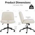 Adjustable Swivel Desk Chair with Wheels, Wide Cross Legs, Armless ...