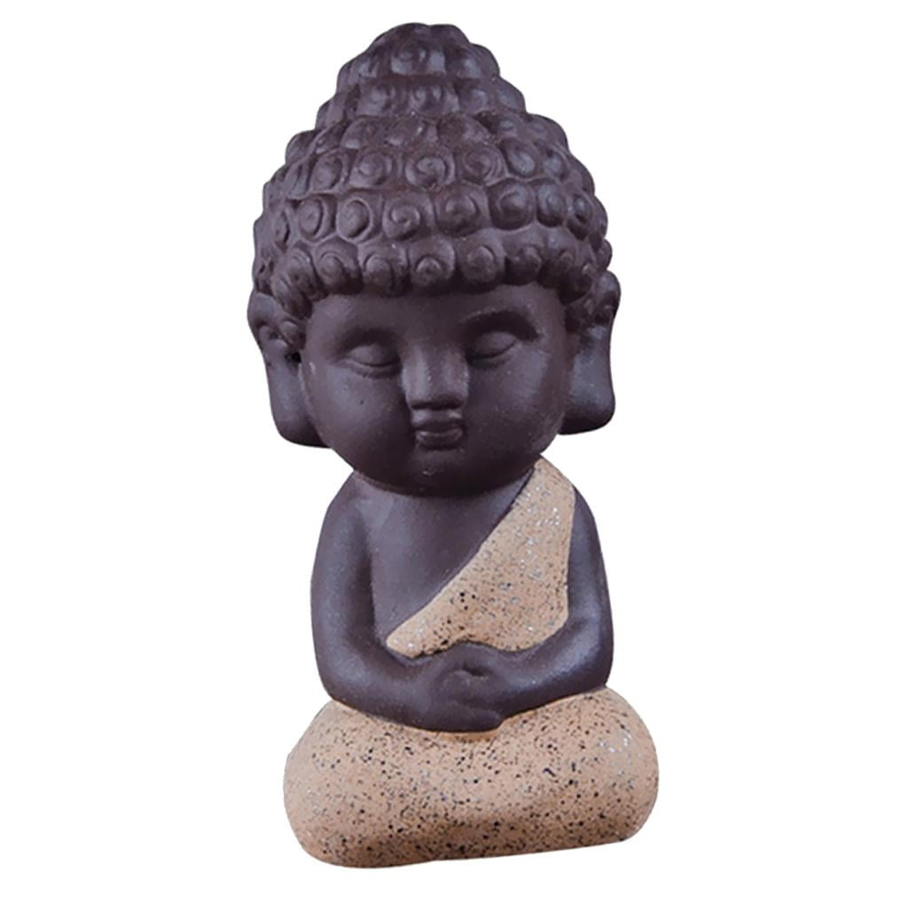 Little Buddha Statue Monk India Handicrafts Ceramic Tea House Miniature ...