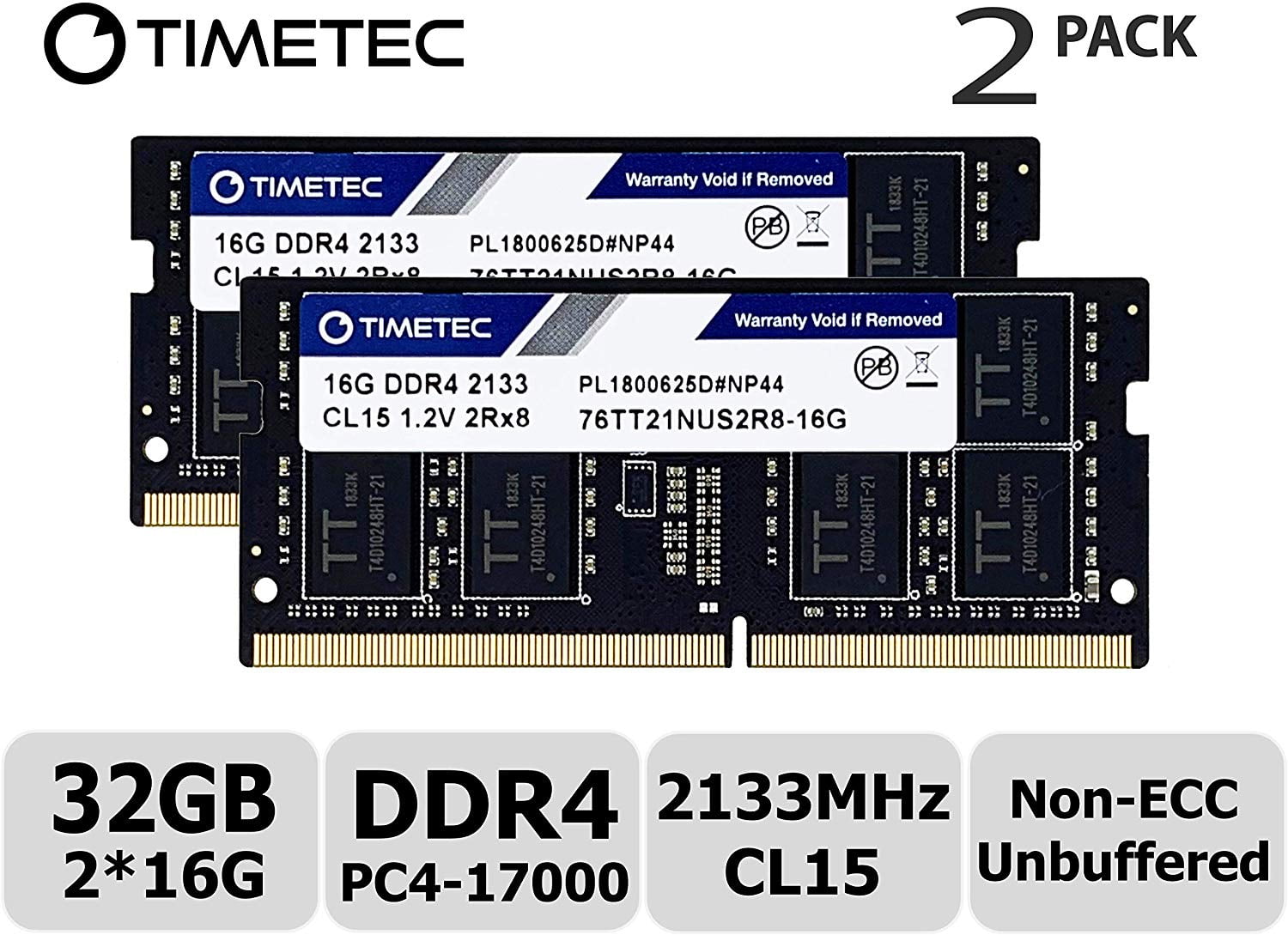 Timetec Hynix IC 32GB KIT(2x16GB) DDR4 2133MHz PC4-17000 Unbuffered Non ...