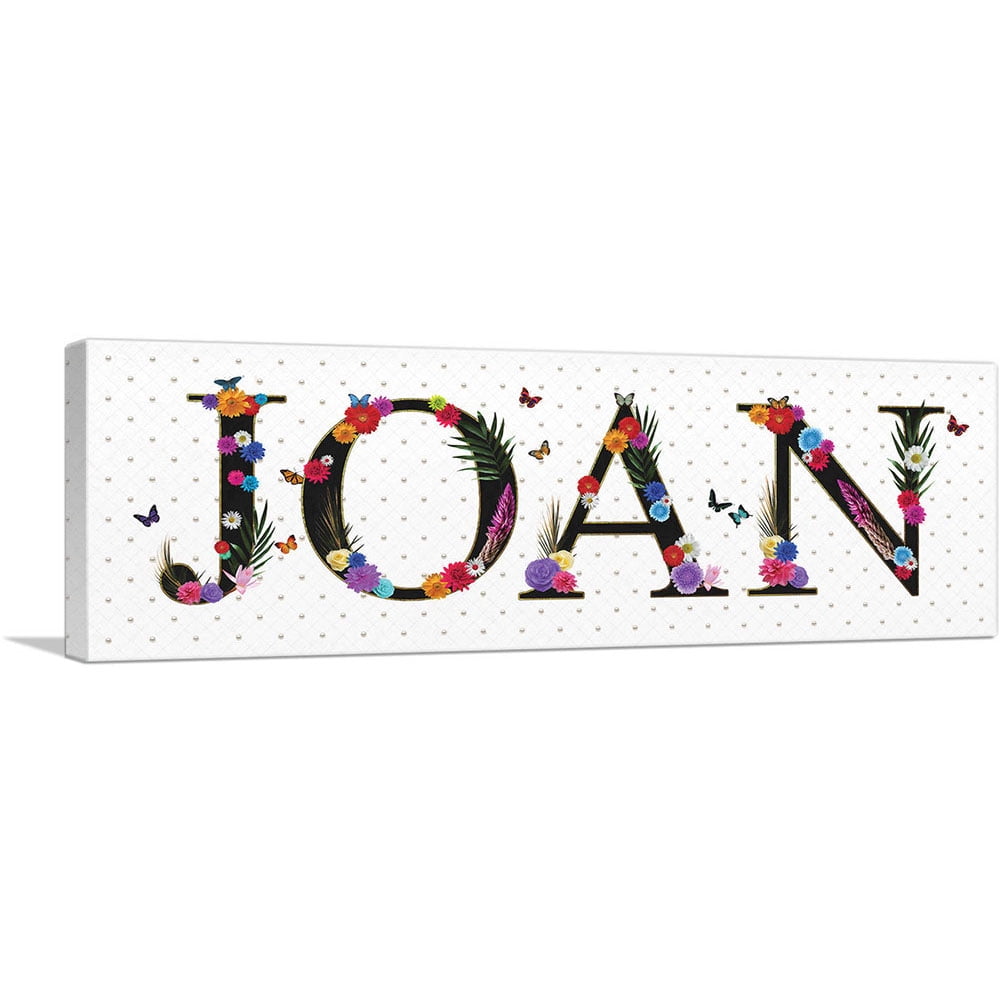 ARTCANVAS JOAN Girls Name Room Decor Canvas Art Print - Size: 48" x 16 ...