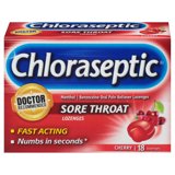 Chloraseptic Sore Throat Lozenges, Cherry Flavor, 18 Count - Walmart.com