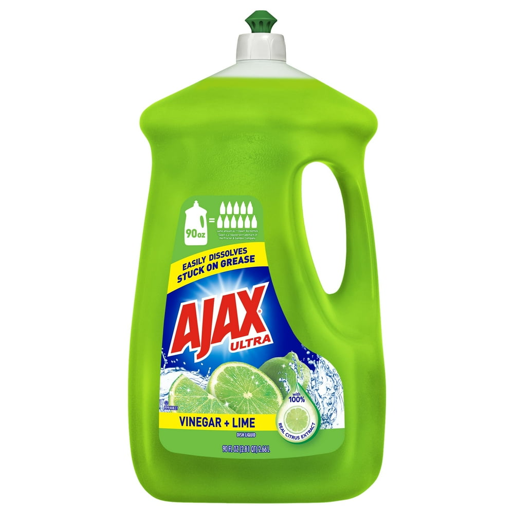 Ajax Ultra Triple Action Liquid Dish Soap, Vinegar + Lime Scent, 90 Fl ...