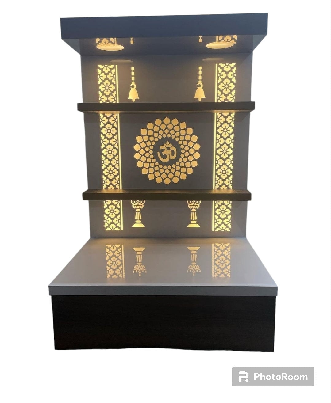 Wooden Temple White LED Light for Home and Office | Home Temple | Puja ...