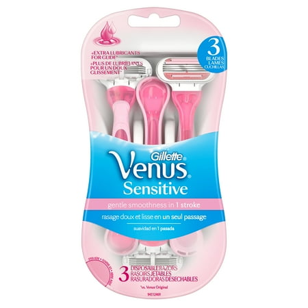 Gillette Venus Sensitive Women's Disposable Razors - 3 Pack - Walmart.com