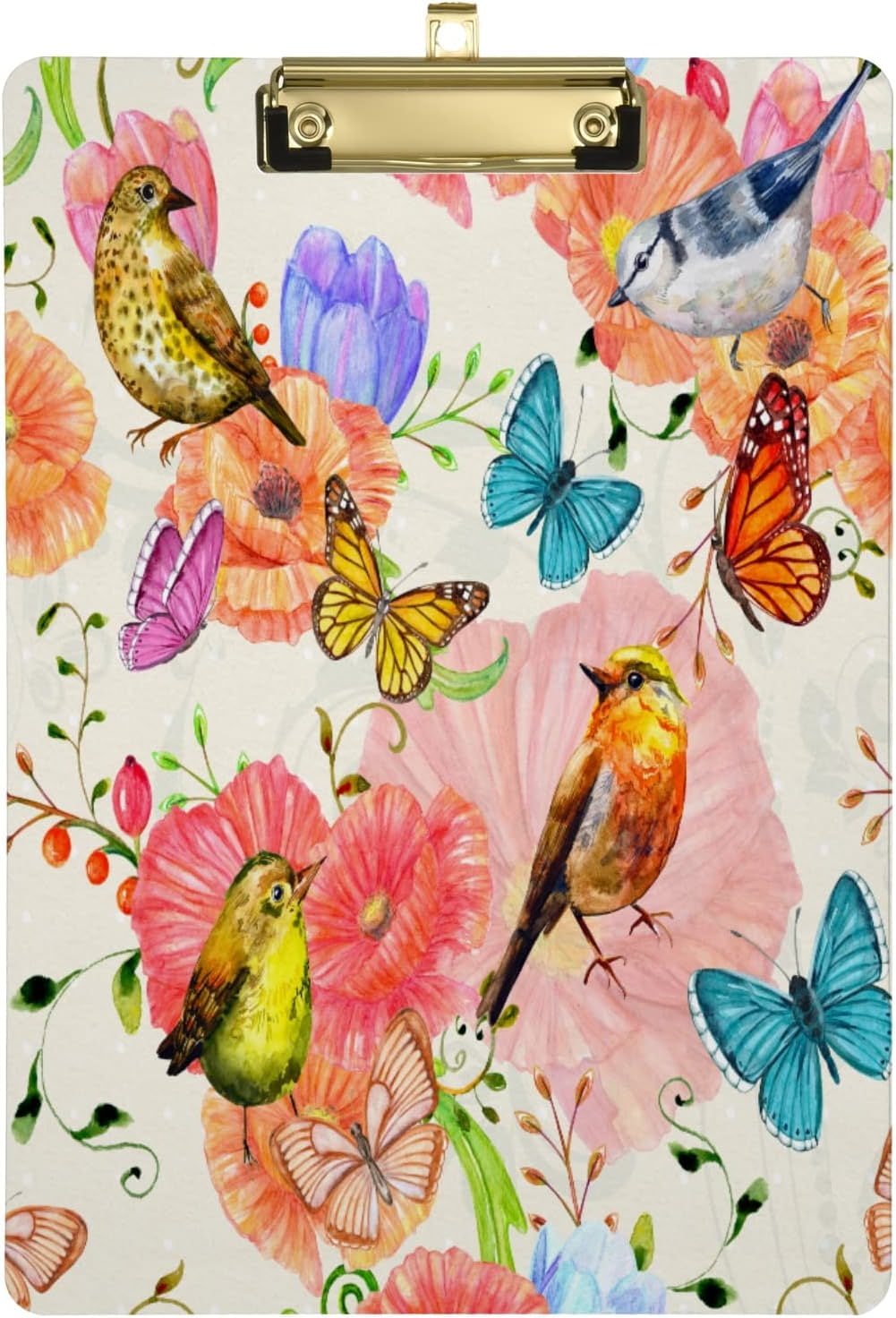 ZHANZZK Vintage Birds Butterflies Clipboard Hardboard Wood Nursing Clip ...