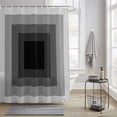 Black Gradient Squares Shower Curtain, Softness Layers Zen Geometric ...
