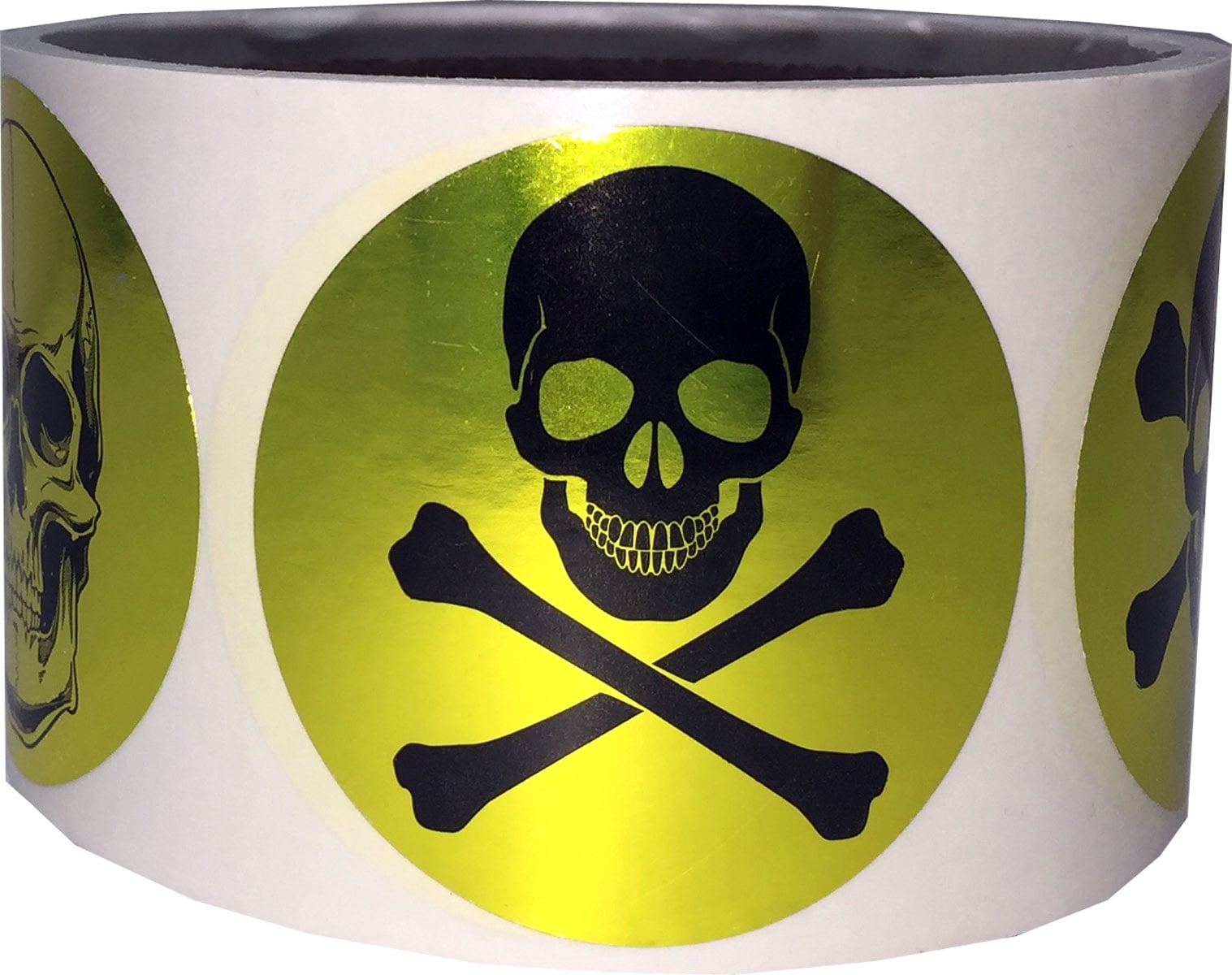 Gold Skull and Crossbones Stickers | 2" Inches Round | 100 Pack ...