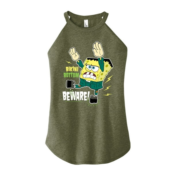 SpongeBob SquarePants - Bikini Bottom Beware - Juniors High Neck Tank ...