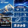 2026 Projector Android TV with WiFi 6 and 5.0 in 1000+ Apps 240 ANSI ...