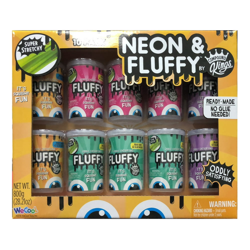 Compound Kings 10-Pack of High Quality Neon & Fluffy Slime - Walmart ...